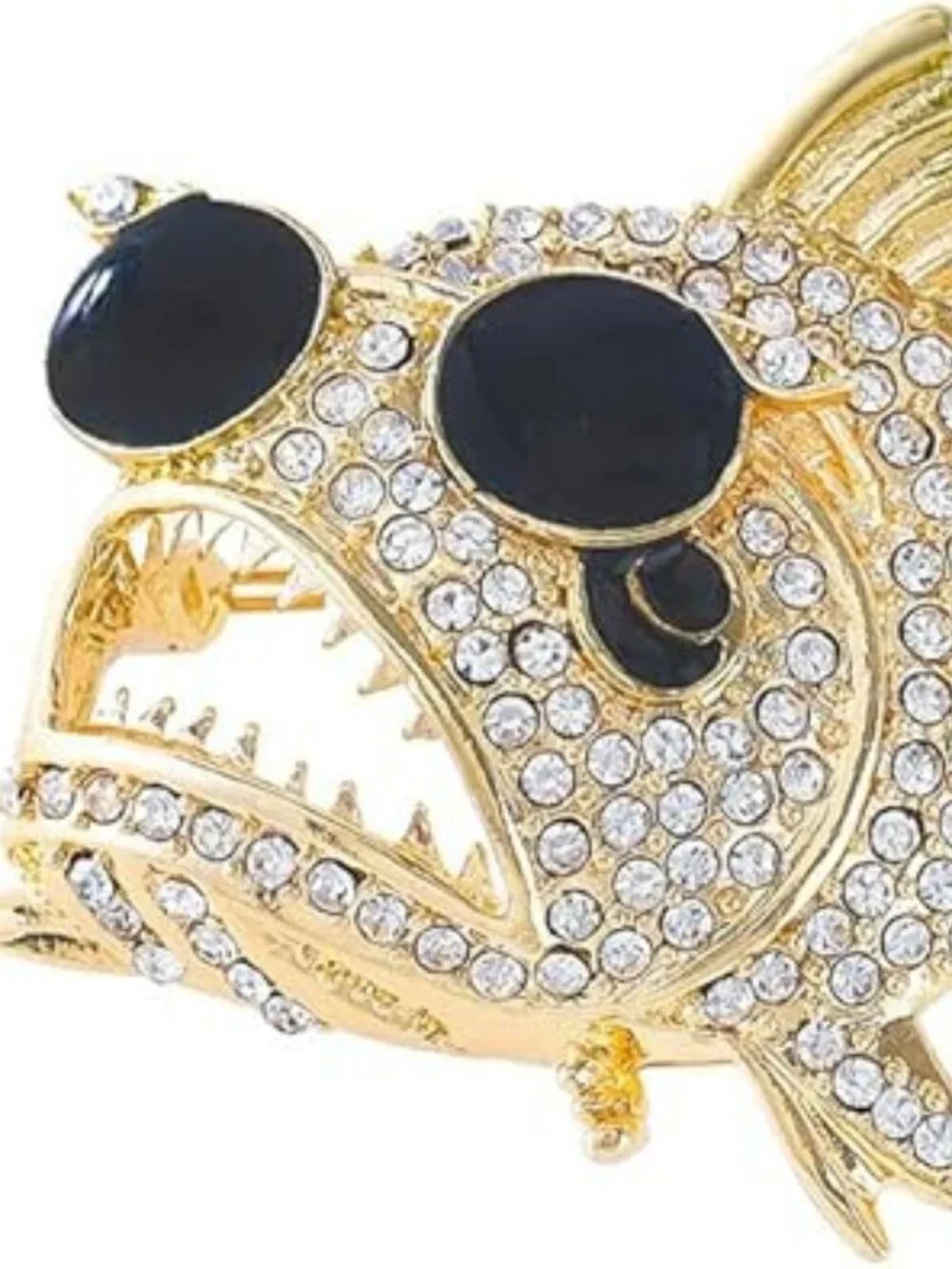 Jewelry | Piranha Fish Brooch With Sunglasses Pin Gold Tone Cubic ...